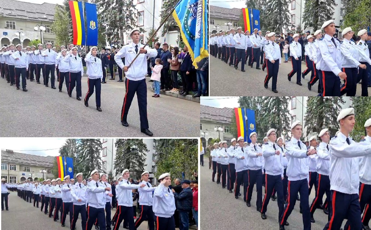 În pas de defilare, în noul an școlar, la Colegiul Național Militar ...
