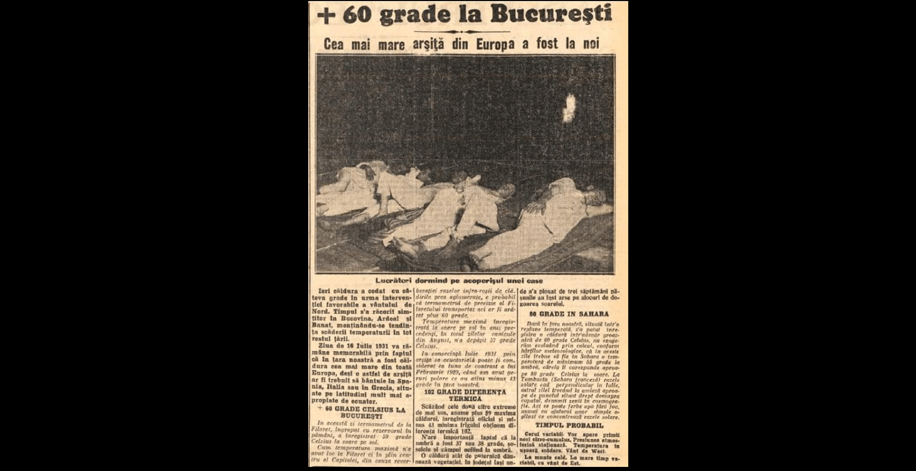 Cât de adevărată este informația că pe 16 iulie 1931 au fost 60 de ...